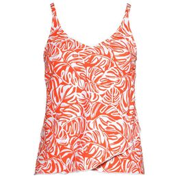 LANDS' END Tankinitop mit Tulpensaum chlorresistent f&uuml;r Damen in Lang-Gr&ouml;&szlig;e, Damen, size: regular, Orange, Nylon-Mischung, by Lands' End