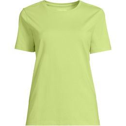 LANDS' END Supima Kurzarm-Shirt mit rundem Ausschnitt f&uuml;r Damen, Damen, size: regular, Gr&uuml;n, Baumwolle, by Lands' End