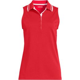 LANDS' END &Auml;rmelloses Supima-Poloshirt f&uuml;r Damen in Plus-Gr&ouml;&szlig;e, Damen, size: plus, Rot, Baumwolle, by Lands' End