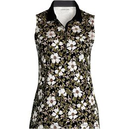 LANDS' END &Auml;rmelloses Supima-Poloshirt f&uuml;r Damen, Damen, size: regular, Schwarz, Baumwolle, by Lands' End