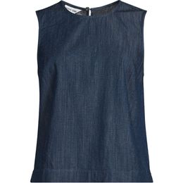 LANDS' END &Auml;rmelloses Top aus Lyocell-Mix, Damen, size: regular, Blau, Baumwolle/Lyocell (Viskose), by Lands' End