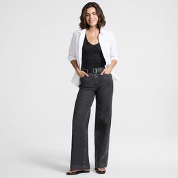 LANDS' END Soft Denim Bestickte Jeans mit weitem Bein in Tall-Gr&ouml;&szlig;e, Damen, size: tall, Schwarz, Baumwoll-Mischung/Polyester-Mischung, by Lands' End