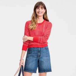 LANDS' END Soft Denim Mid Waist Jeansshorts 18 cm, Damen, size: regular, Blau, Baumwoll-Mischung, by Lands' End