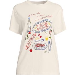 LANDS' END Grafik-Shirt f&uuml;r Damen in Plus-Gr&ouml;&szlig;e, Damen, size: plus, Elfenbein, Baumwolle, by Lands' End