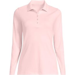 LANDS' END Supima-Poloshirt mit langen &Auml;rmeln f&uuml;r Damen, Damen, size: regular, Pink, Baumwolle, by Lands' End