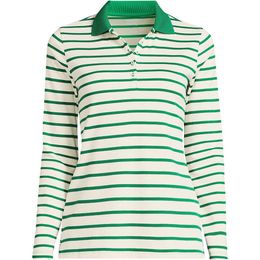 LANDS' END Supima-Poloshirt mit langen &Auml;rmeln f&uuml;r Damen, Damen, size: regular, Gr&uuml;n, Baumwolle, by Lands' End