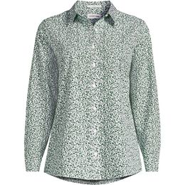 LANDS' END B&uuml;gelfreie Baumwoll-Bluse, Damen, size: regular, Gr&uuml;n, Baumwolle, by Lands' End
