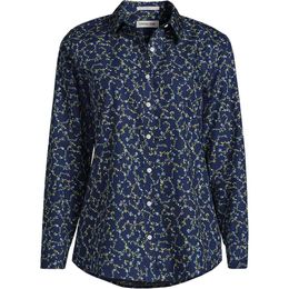 LANDS' END B&uuml;gelfreie Baumwoll-Bluse, Damen, size: regular, Blau, Baumwolle, by Lands' End