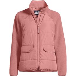 LANDS' END Steppjacke mit Teddy-&Auml;rmeln f&uuml;r Damen in Plus-Gr&ouml;&szlig;e, Damen, size: plus, Rot, Polyester, by Lands' End