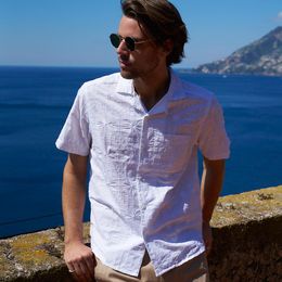 LANDS' END Besticktes Popeline-Hemd f&uuml;r Herren, Herren, size: regular, Wei&szlig;, Baumwolle, by Lands' End