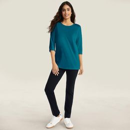 LANDS' END Schmale Starfish Jersey-Freizeithose, Damen, size: regular, Schwarz, Elasthan/Baumwoll-Mischung, by Lands' End