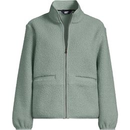 LANDS' END Boucl&eacute;-Fleecejacke, Damen, size: regular, Gr&uuml;n, Polyester, by Lands' End