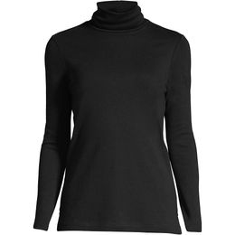 LANDS' END Rollkragenshirt aus Supima f&uuml;r Damen, Damen, size: regular, Schwarz, Baumwolle, by Lands' End