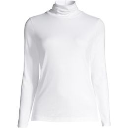 LANDS' END Rollkragenshirt aus Supima f&uuml;r Damen in Plus-Gr&ouml;&szlig;e, Damen, size: plus, Wei&szlig;, Baumwolle, by Lands' End