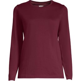LANDS' END Supima-Shirt, Langarm, Damen, size: regular, Rot, Baumwolle, by Lands' End