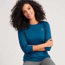 LANDS' END Supima-Shirt, Langarm, Damen, size: regular, Blau, Baumwolle, by Lands' End
