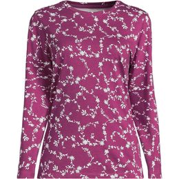 LANDS' END Supima-Shirt, Langarm, Damen, size: regular, Rot, Baumwolle, by Lands' End