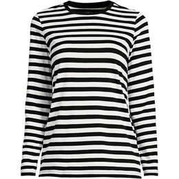 LANDS' END Supima-Shirt, Langarm, Damen, size: regular, Schwarz, Baumwolle, by Lands' End