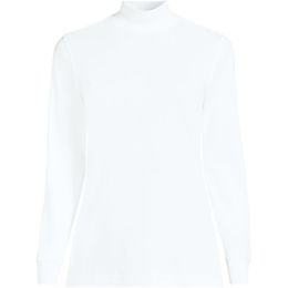LANDS' END Stehkragen-Shirt in Petite-Gr&ouml;&szlig;e, Damen, size: petite, Wei&szlig;, Baumwolle, by Lands' End