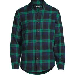 LANDS' END Flanellhemd Flagship, Classic Fit f&uuml;r Herren, Herren, size: regular, Gr&uuml;n, Baumwolle/Baumwoll-Mischung/Polyester-Mischung, by Lands' End