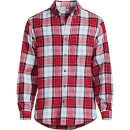 LANDS' END Flanellhemd Flagship, Classic Fit f&uuml;r Herren, Herren, size: regular, Rot, Baumwolle/Baumwoll-Mischung/Polyester-Mischung, by Lands' End