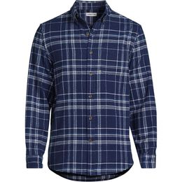 LANDS' END Flanellhemd Flagship, Classic Fit f&uuml;r Herren, Herren, size: regular, Blau, Baumwolle/Baumwoll-Mischung/Polyester-Mischung, by Lands' End