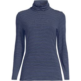 LANDS' END Rollkragenshirt aus Baumwoll/Modalmix in Plus-Gr&ouml;&szlig;e, Damen, size: plus, Blau, Baumwolle/Elasthan/Baumwolle Modal, by Lands' End