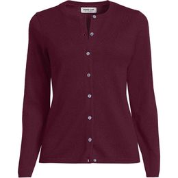 LANDS' END Kaschmir-Cardigan mit rundem Ausschnitt, Damen, size: regular, Rot, Kaschmir, by Lands' End