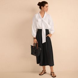 LANDS' END Creaseless 7/8-Palazzohose f&uuml;r Damen in Petite-Gr&ouml;&szlig;e, Damen, size: petite, Schwarz, Polyester, by Lands' End