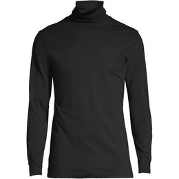 LANDS' END Super-T Rollkragenshirt f&uuml;r Herren, Classic Fit, Herren, size: regular, Schwarz, Baumwolle, by Lands' End