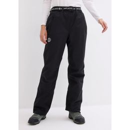 bonprix Ski Thermohose mit Fleecefutter wasserdicht, schwarz, Gr.56, Wasserdichte Skihose mit weichem Innenfutter und besonders bequemen Bund inkl. G&uuml;rtel, aus Fleece