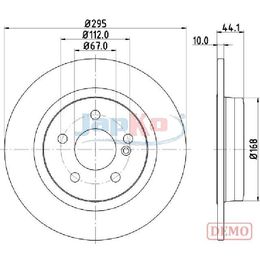 JAPKO Bremsscheibe 610503c Hinterachse voll 295mm 10mm f&uuml;r Mercedes INFINITI