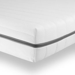Sleepneo Wendematratze, Wei&szlig;, Textil, H2 + H3, F&uuml;llung: Polyester, 140x200 cm, aktive Schulterzone, atmungsaktiv, Bezug abnehmbar/waschbar, rundum abnehmbar, f&uuml;r verstellbare Lattenroste geeignet, klimatisierte Bel&uuml;ftungskan&auml;le, Ober- und Unterseite versteppt, schadstoffgepr&uuml;ft, wendbar, Wendematratze, Schlafzimmer, Matratzen Shop, Matratzen, Kaltschaummatratzen