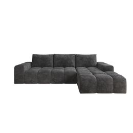 Prometo M&ouml;bel Ecksofa, Dunkelgrau, Holz, L-Form, 285x180 cm, Wohnzimmer, Sofas & Couches, Wohnlandschaften, Ecksofas