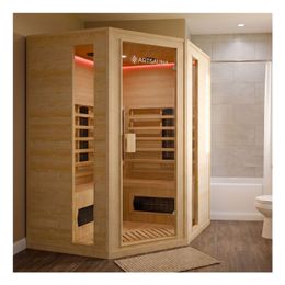 Artsauna Infrarotkabine Nyborg E150K &ndash; Infrarotsauna 4 Personen &ndash;LED-Farblicht, 7 Keramik-, 1 Fl&auml;chenstrahler