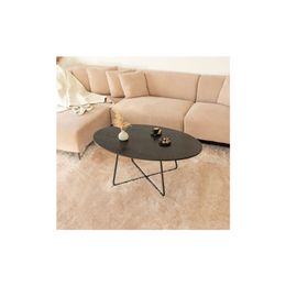 Home Deluxe Couchtisch Oval NOVARIS - 110 x 66 cm Dark Oak