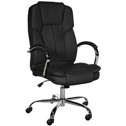 CLP Ergonomischer B&uuml;rostuhl BIG Xanthos I XXL Komfort Mit Wippfunktion Und Armlehnen I Verstellbar Mit Kunstleder-Bezug, Belastbar bis 210 kg