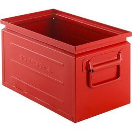 Sch&auml;fer Shop Sch&auml;fer Shop Select Stapelbox, Volumen 13,4 l, 80 kg, Faltgriffe, L 379 x B 207 x H 200 mm, Stahlblech, rot RAL 3000