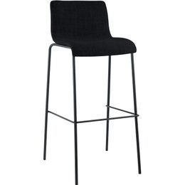 CLP Barhocker mit Lehne Hover, Barstuhl stapelbar mit Stoffbezug, Stapelstuhl Metallgestell bis 150 kg belastbar
