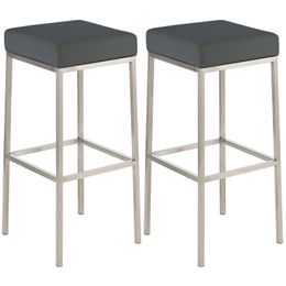 CLP 2er Set Barhocker Montreal I Gepolsterte Barst&uuml;hle mit Kunstlederbez&uuml;gen I Tresenhocker mit Metallgestellen