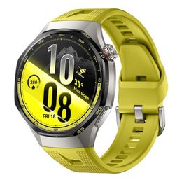 Huawei WATCH GT 7 Pro, 46 mm, Geh&auml;use aus Titanlegierung + gelbem Fluorelastomer-Armband Smartwatch (Herzfrequenzmessung, EKG, Schlafanalyse)