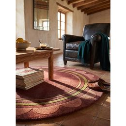 Wollteppich Hoch-Tief Beerenrot &Oslash;120 cm - WENSUM KADIMA DESIGN