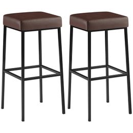 CLP 2er Set Barhocker Montreal I Gepolsterte Barst&uuml;hle mit Kunstlederbez&uuml;gen I Tresenhocker mit Metallgestellen