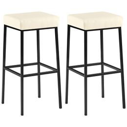 CLP 2er Set Barhocker Montreal I Gepolsterte Barst&uuml;hle mit Kunstlederbez&uuml;gen I Tresenhocker mit Metallgestellen