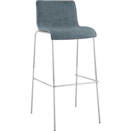 CLP Barhocker mit Lehne Hover, Barstuhl stapelbar mit Stoffbezug, Stapelstuhl Metallgestell bis 150 kg belastbar