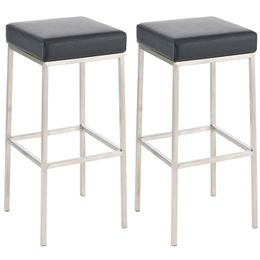 CLP 2er Set Barhocker Montreal I Gepolsterte Barst&uuml;hle mit Kunstlederbez&uuml;gen I Tresenhocker mit Metallgestellen