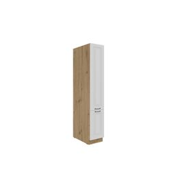 K&uuml;chen-Preisbombe K&uuml;chen Apothekerschrank 30 cm Stilo Wei&szlig; + Eiche Artisan K&uuml;chenzeile K&uuml;chenblock