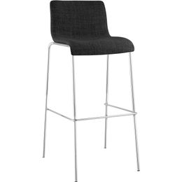 CLP Barhocker mit Lehne Hover, Barstuhl stapelbar mit Stoffbezug, Stapelstuhl Metallgestell bis 150 kg belastbar