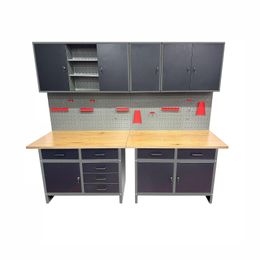 Prestige Works Werkstattwand Werkstatt Set Metall 240cm Werkbank Werkzeugschrank