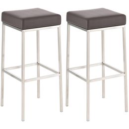 CLP 2er Set Barhocker Montreal I Gepolsterte Barst&uuml;hle mit Kunstlederbez&uuml;gen I Tresenhocker mit Metallgestellen